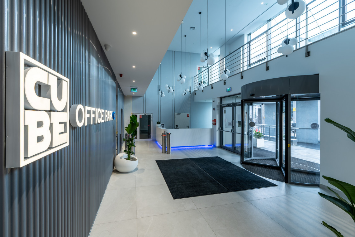 Tak po modernizacji wygląda recepcja budynku C2 w Cube Office Park