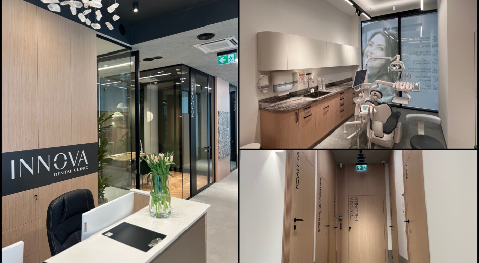 Nowa klinika dentystyczna w Grodzisku Mazowieckim. Za wnętrzami stoi ...